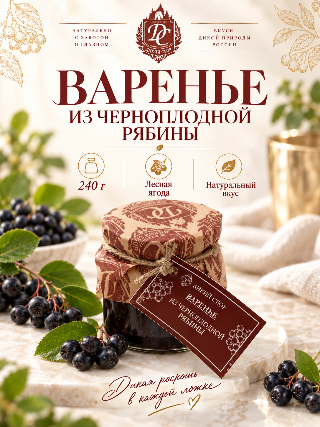 Варенье из черноплодной рябины 240гр