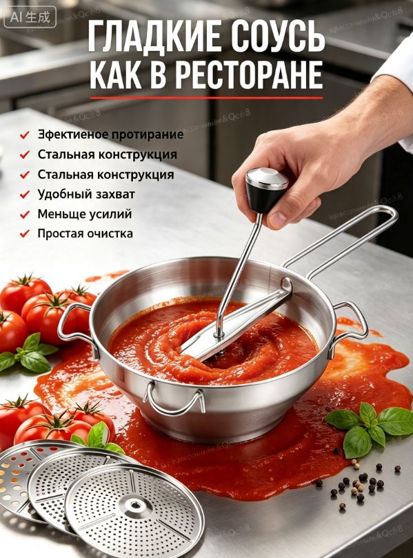 Протирка овощей, фруктов, ягод, диаметр 32 см