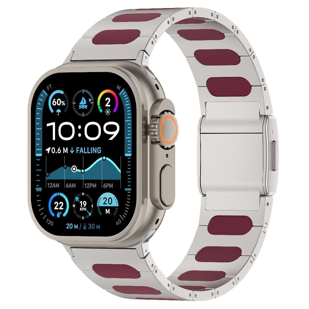 Магнитная титановая полоса для Apple Watch Ultra 3 2 1 серии 12 11 10 9 8 Премиум углеродного волокна текстурные ремни