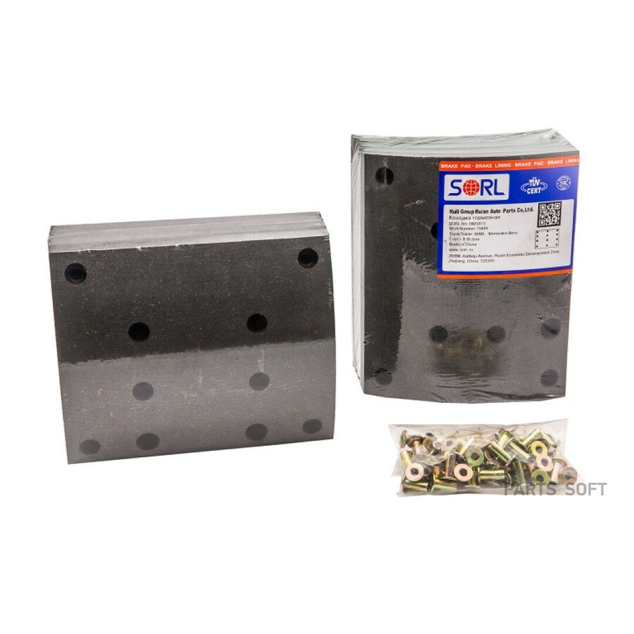 SORL HM5815 накладка тормозная! к-т 8шт+заклепки 64шт 410x223 STD(19496)\ MAN MB