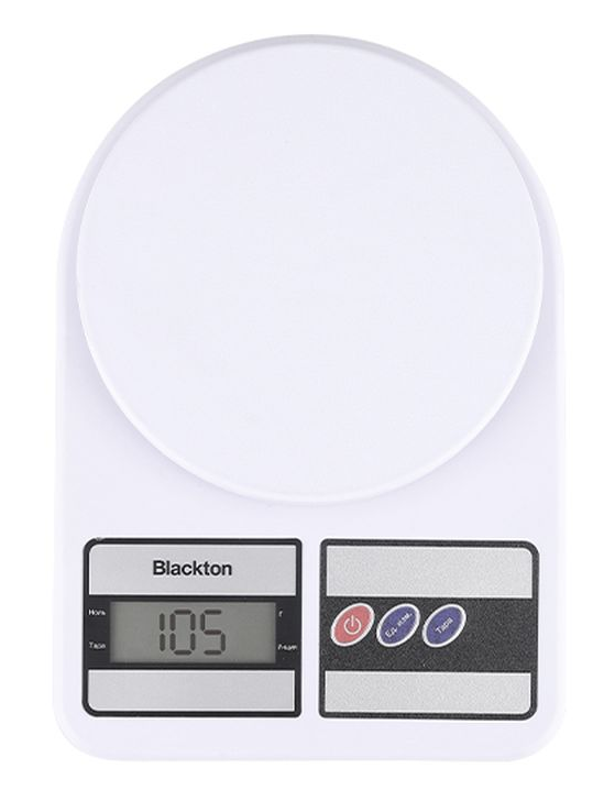 Весы кухонные Blackton / Блектон BT KS1001 электронные пластик цвет белый нагрузка до 10кг / техника для кухни