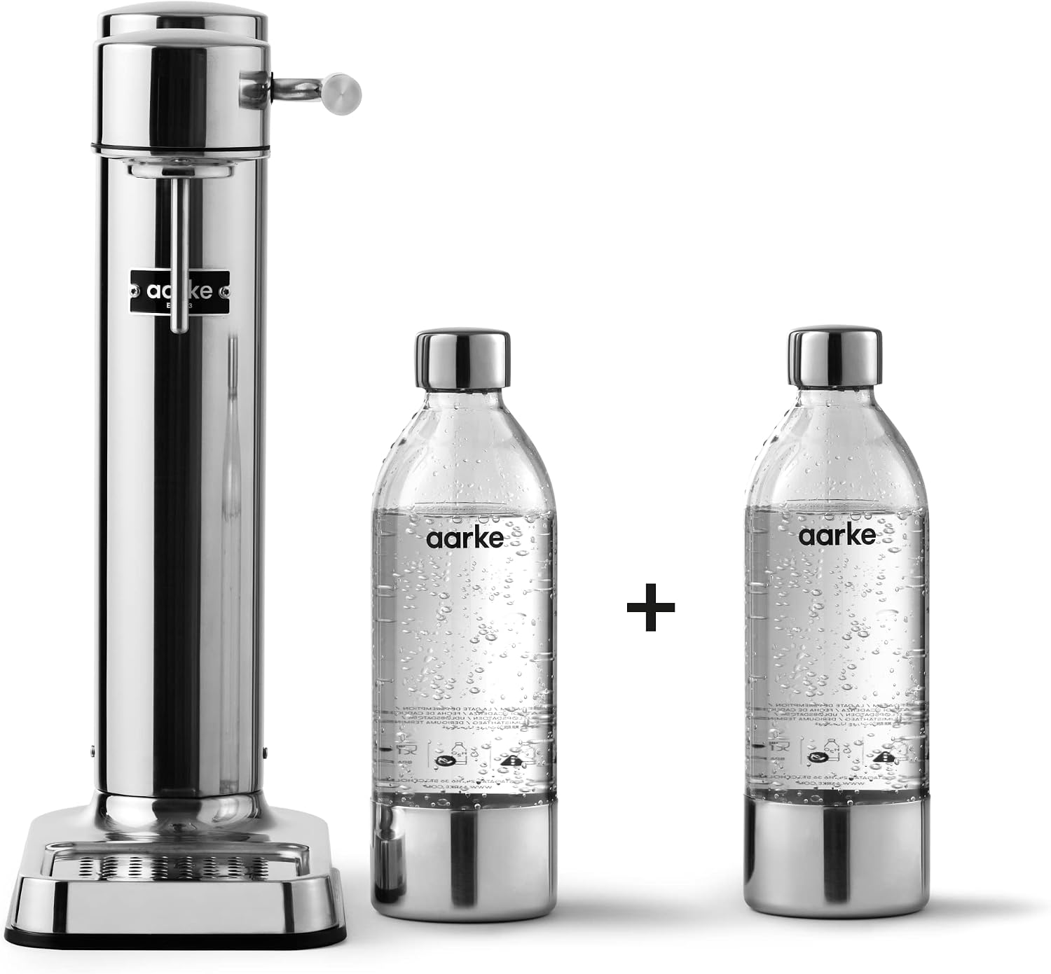 Карбонататор Aarke Carbonator 3, с бутылкой (2 x 800 мл) для карбонизации цвет Steel Finish B1017-PET01