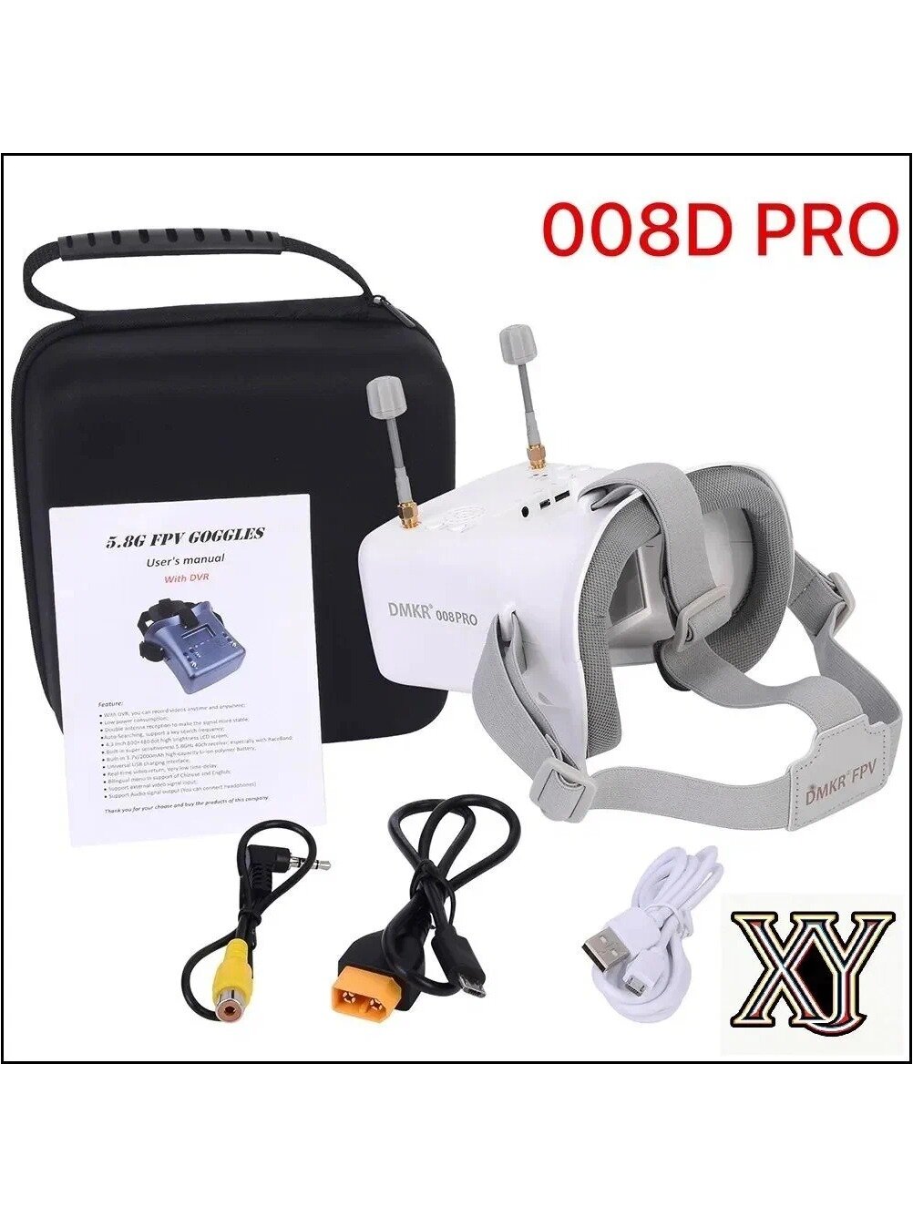 Очки для видеонаблюдения 9IMOD 5.8G (008D/008PRO) встроенный DVR, IPS 4.3" (800x480), 40 каналов для гоночных моделей