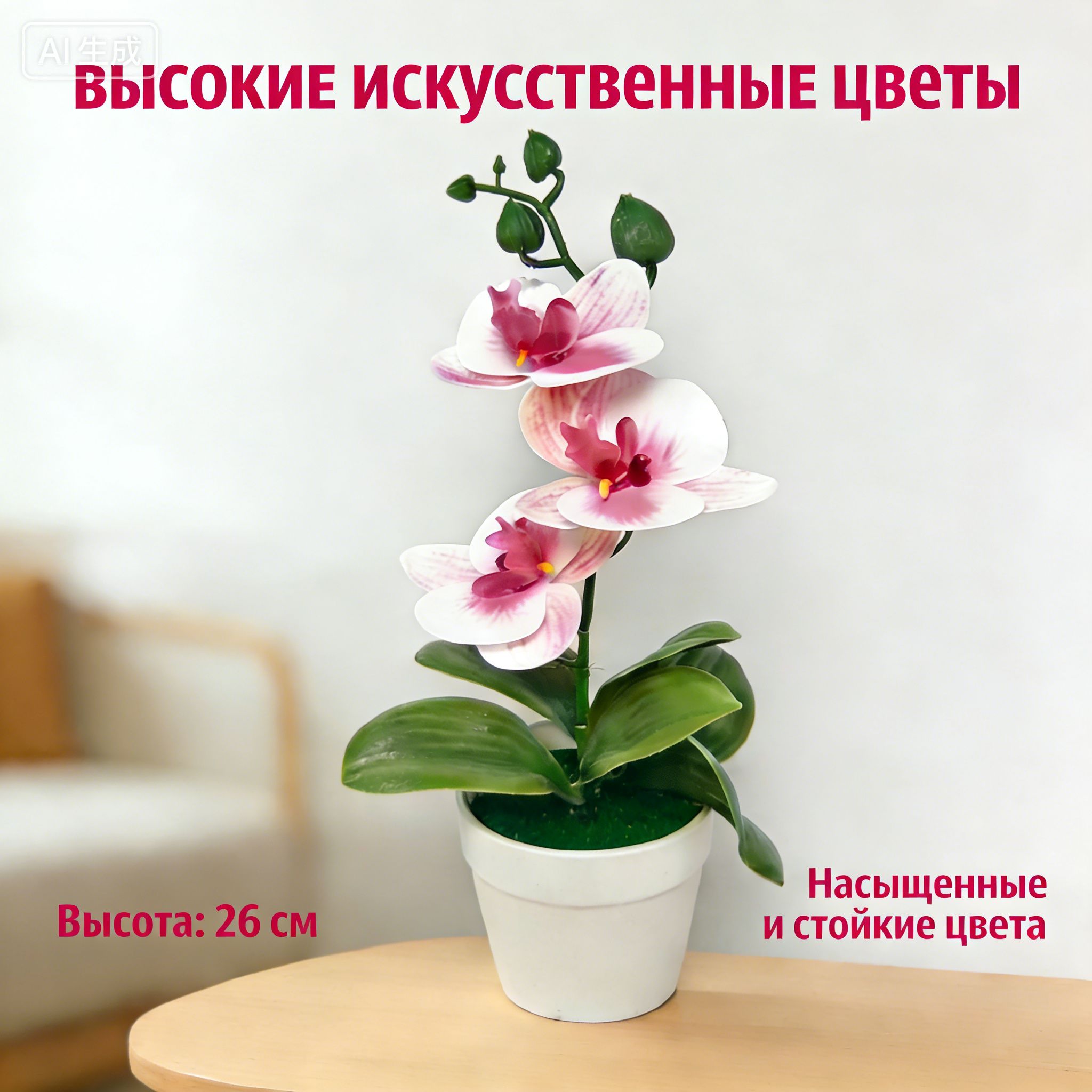 Искусственные цветы Гиацинт 1 шт белый, светло-розовый