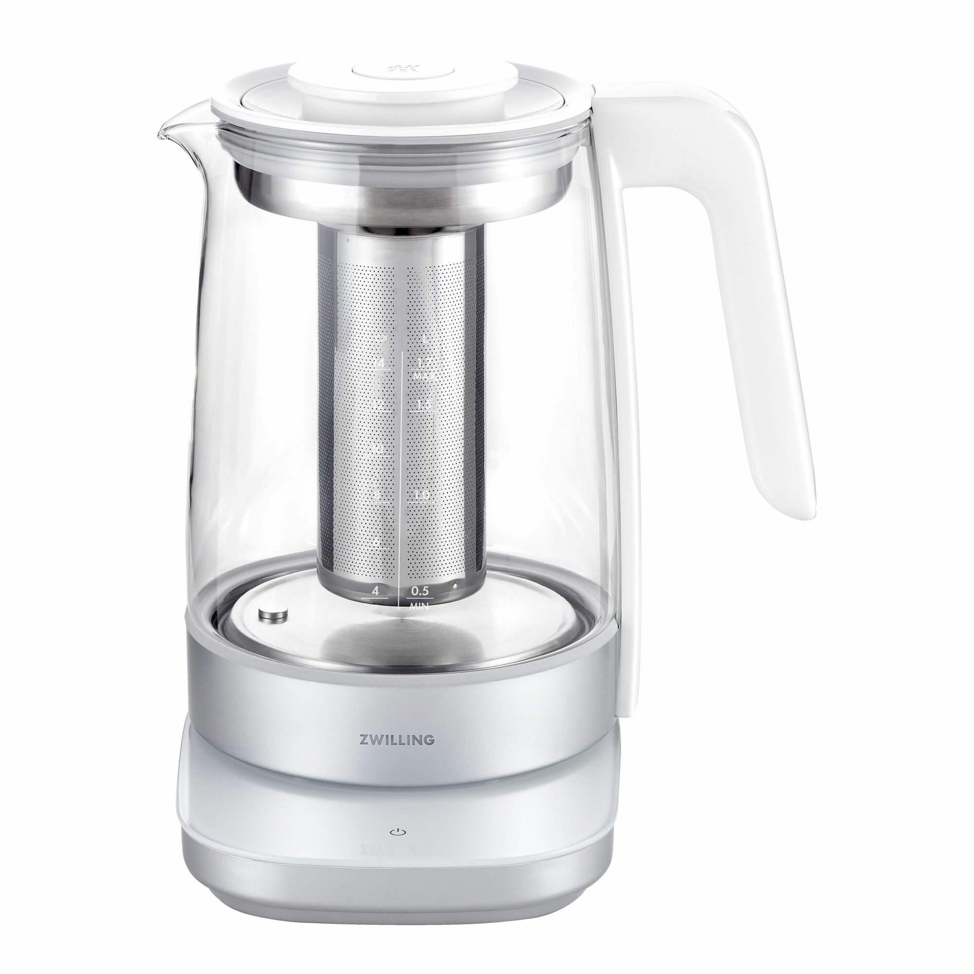 Электрический чайник ZWILLING Enfinigy 53102-500-0, стекло, 1.7 л, белый, LCD, 1850 Вт