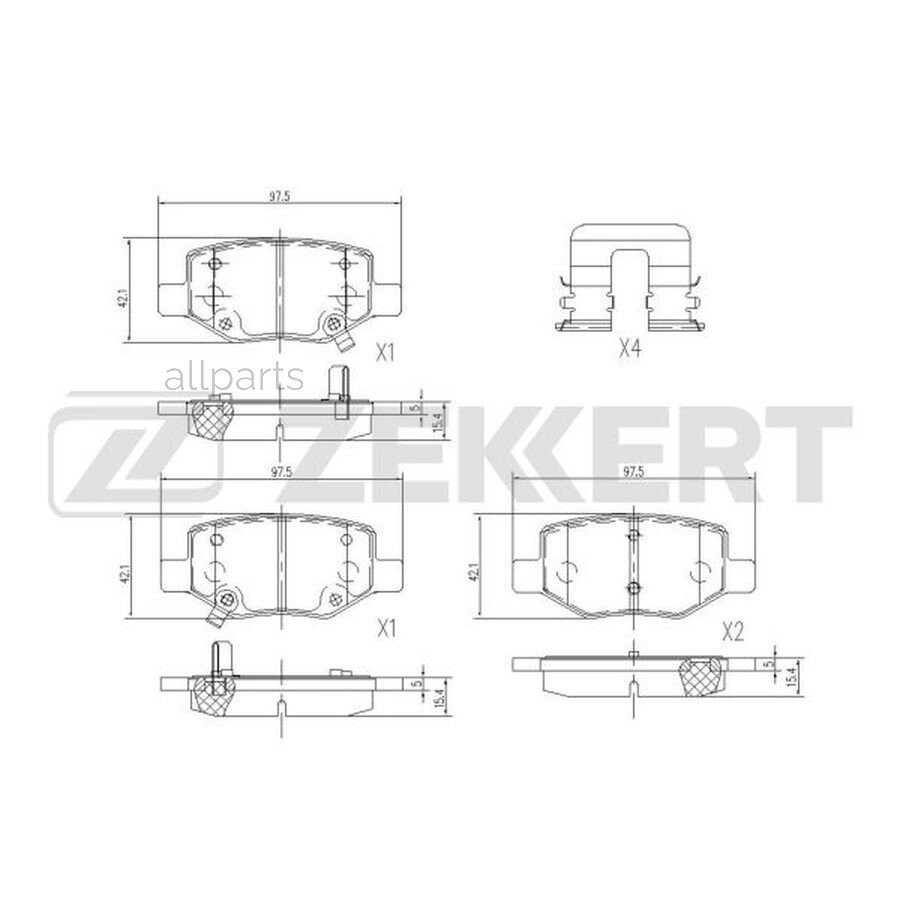 ZEKKERT BS-1177C Колодки торм. диск. задн. (смесь CERAMIC) Geely Coolray 18- Binyue Pro 20- Belgee X50 23-