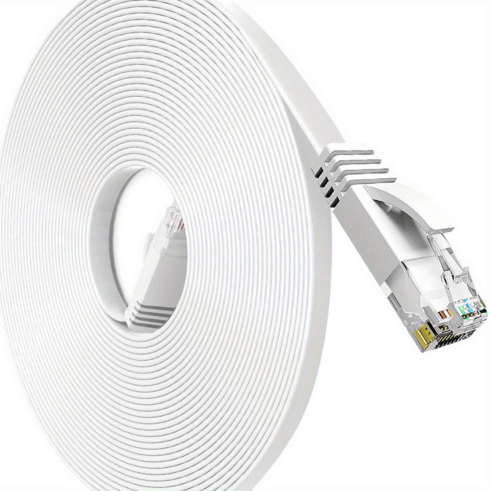 Плоский сетевой кабель Cat6 UTP с разъёмом RJ45, 1 Гбит/с, 250 МГц, 30 м (100 футов), для роутеров, модемов, коммутационных панелей, ПК, телевизоров и домашнего офиса