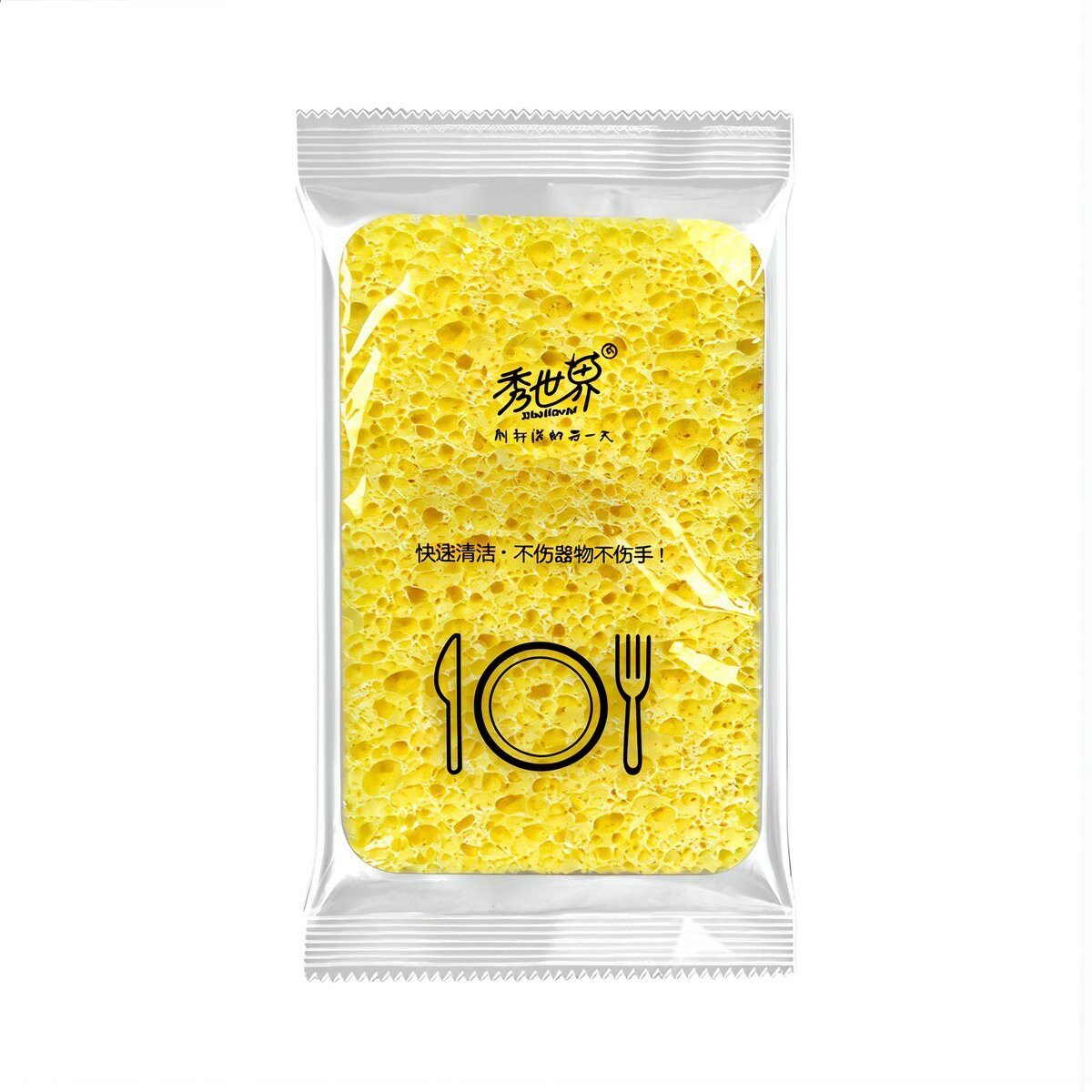 Удобная мочалка для разных зон уборки на кухне и в ванной из целлюлозы толстая впитывает много влаги 5 штук в комплекте удаляет любые стойкие пятна, Одиночный упаковочный вариант (11*7*2см)