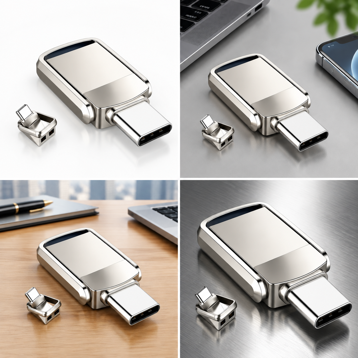 USB-накопитель Type-C 2ТБ, OTG (Цвет товара: серебристый)