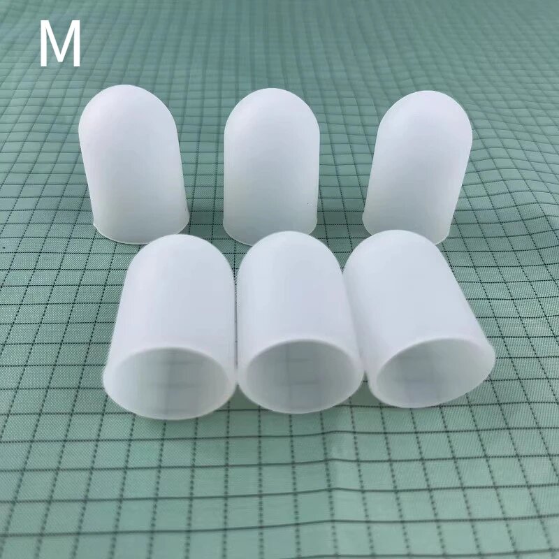 Силиконовые накладки на пальцы, 5 шт, White-M
