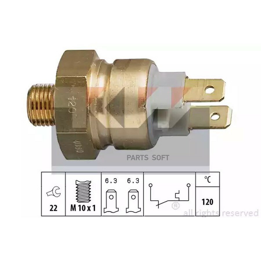 Дат. темп. воды VW Golf/Jetta1.3i-1.8i/1.6D/TD, Seat Toledo 1.6i-1.8i 91-96 от официального дистрибьютора, KW, артикул 540080