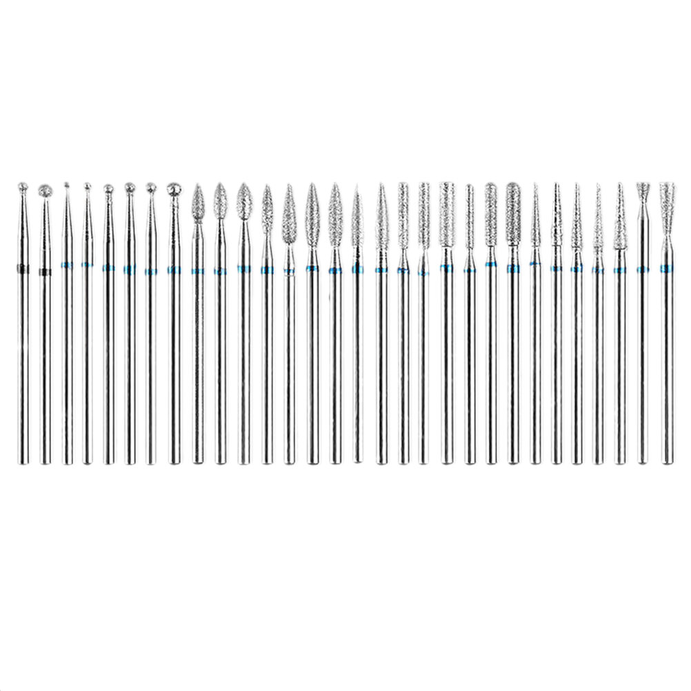 Набор Из 30pcs Для Маникюра Из Металла Бур Ti С Кейсом 14.4*7.3*1cm