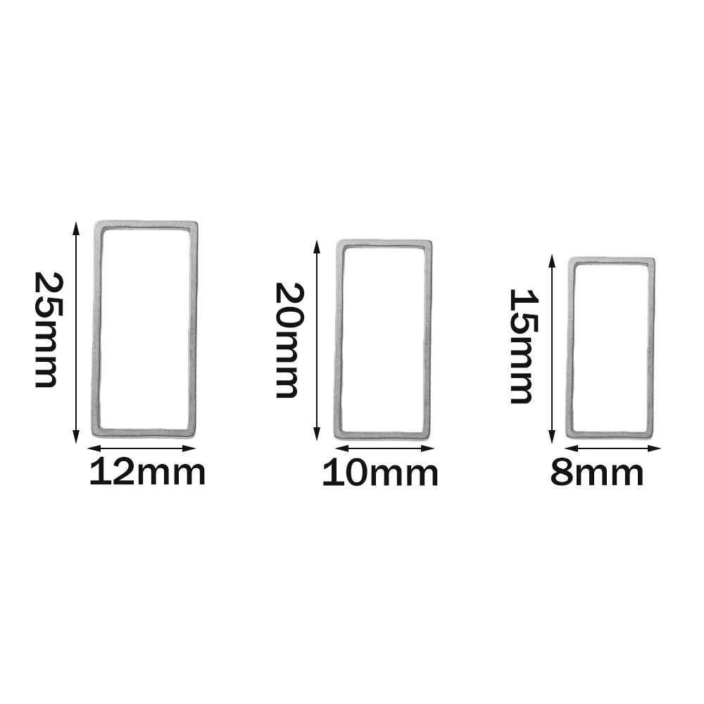 Заключения для сережек стальные, размер M, Rectangle Steel