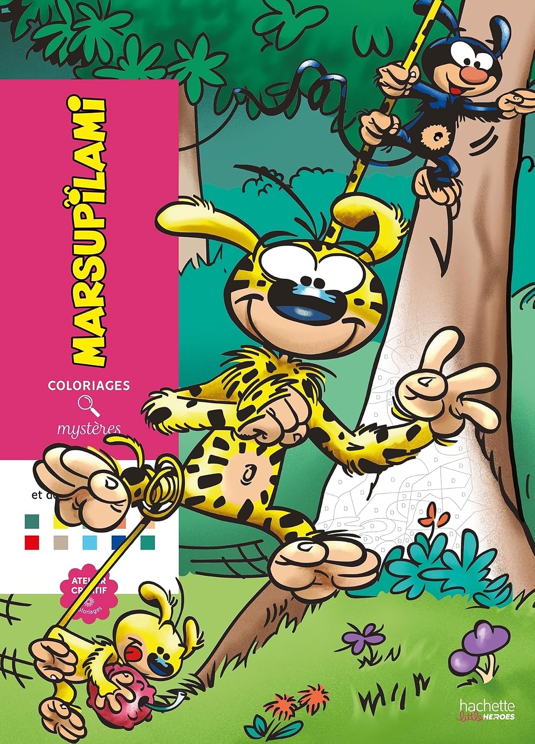 Раскраска по номерам Hachette Heroes Coloriages Mysteres Marsupilami - Марсупилами, 112 стр, мягкая обложка - 201735600X