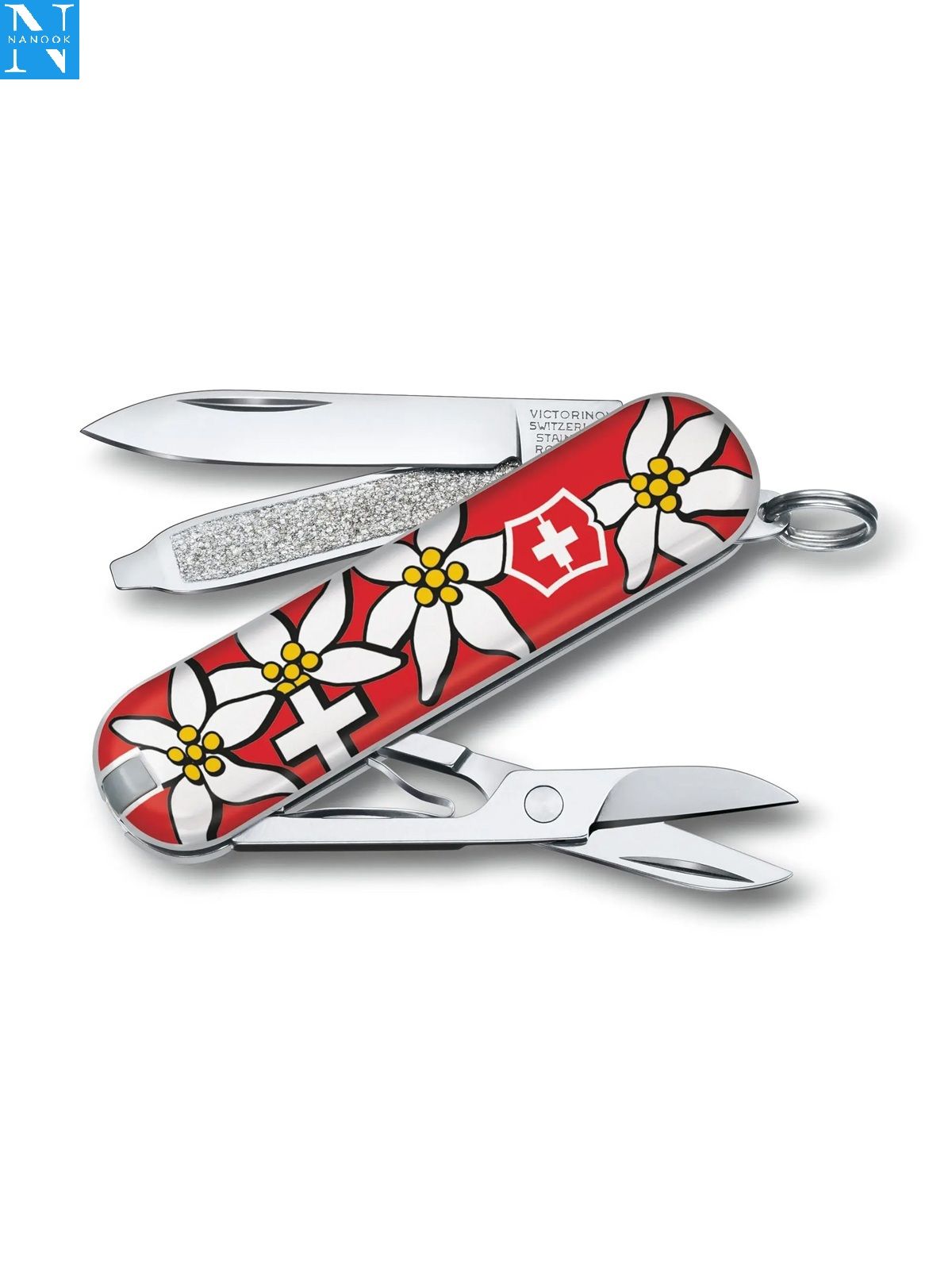 Нож-брелок VICTORINOX Classic SD Edelweiss 0.6223.840, 58 мм, 7 функций