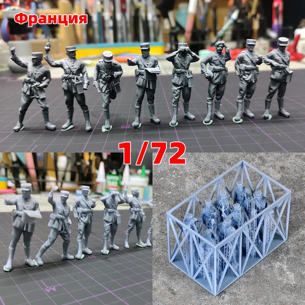 3Dпечать, фигурки солдат из смолы, модельнаборы, масштаб 1/72, неокрашенные, требуют самостоятельной сборки