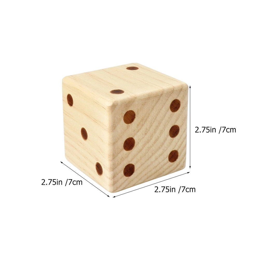 Игровые Кости Из Дерева, Кхаки, 7X7X7 См, Деревянные Кубики, 2 Штуки