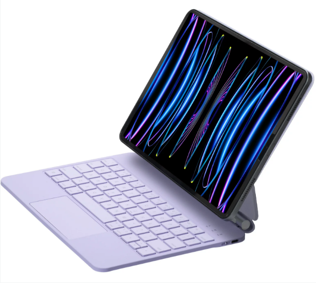 Беспроводная клавиатура для iPad Air 11 дюймов (M4) 2026 (M3) 2025 (M2) 2024, Клавиатура беспроводная , Русская раскладка, сиреневый