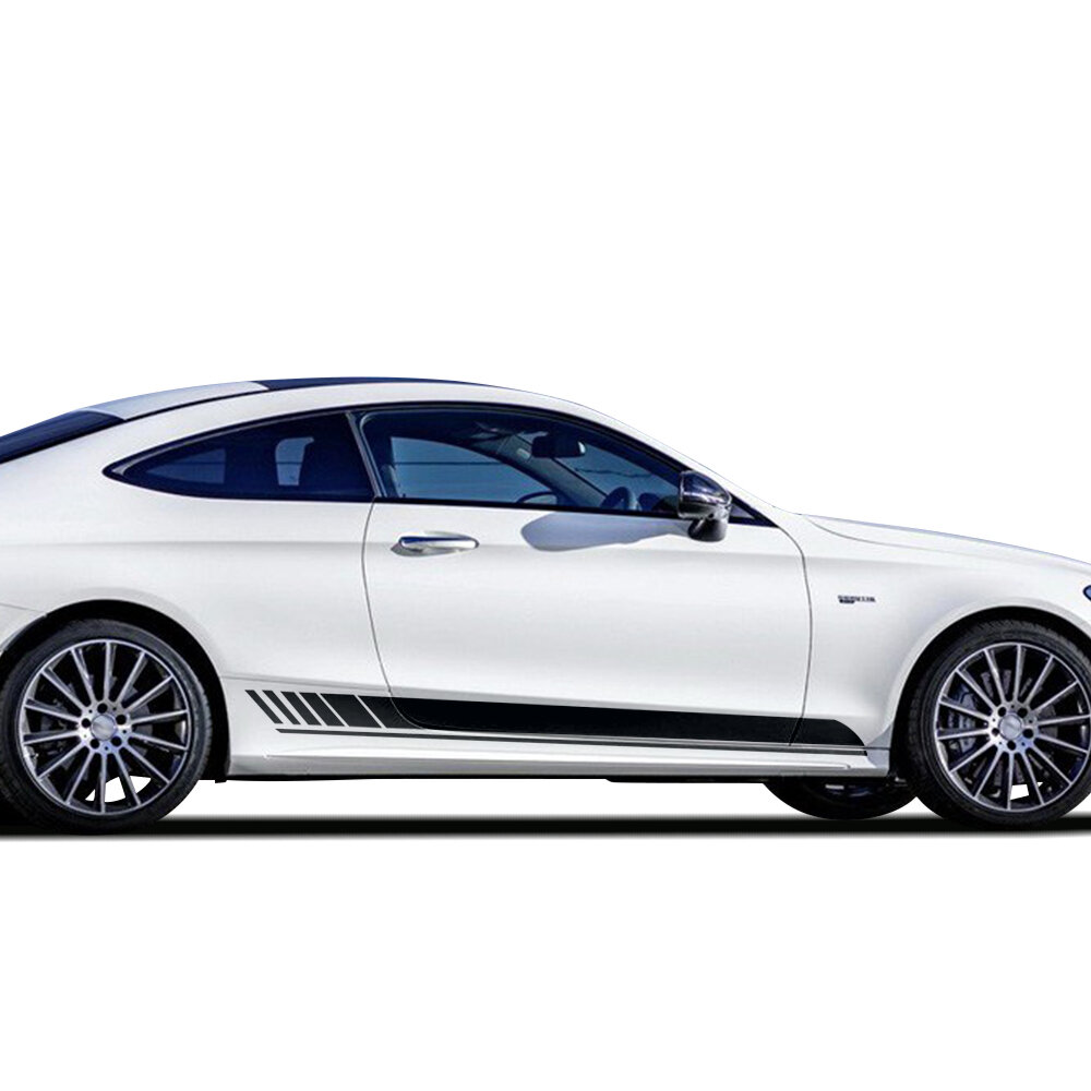 Наклейки на боковые пороги для Мерседес AMG C63 Coupe W205 (Американская/Европейская версия) 2015–2021