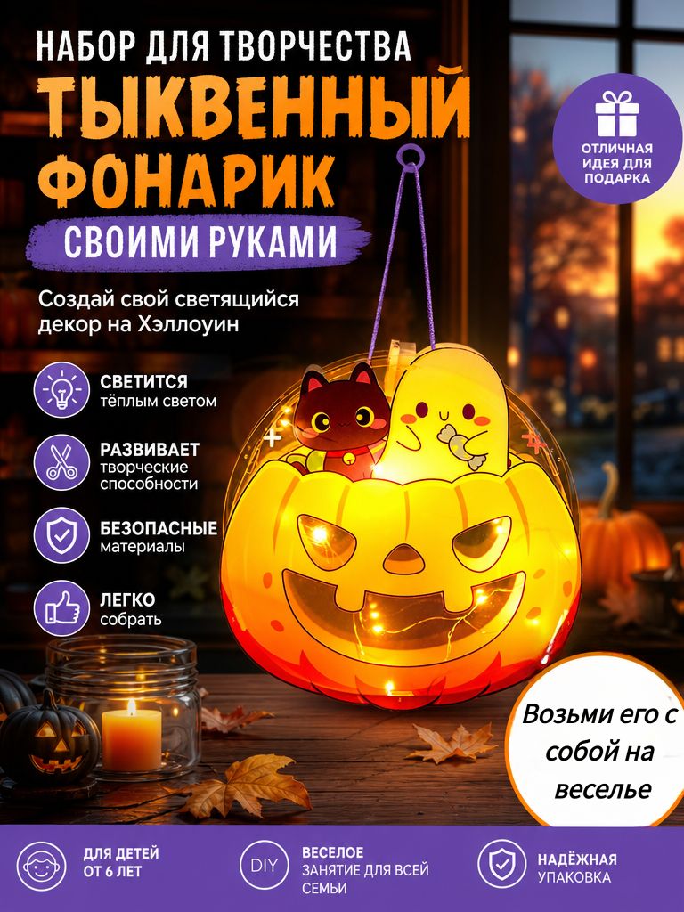 Хэллоуинские декоративные тыквы-фонари, детские фонарики для ручного ношения, набор для DIY