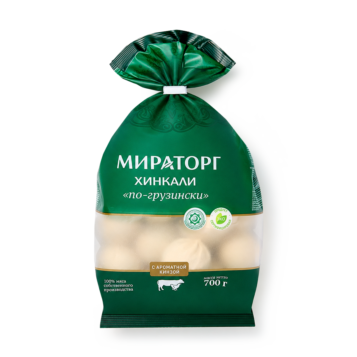 Хинкали Мираторг "По-грузински", замороженные, с говядиной, кинзой, бульоном, 700 г