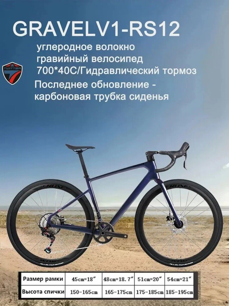 TWITTER BIKE Велосипед Шоссейный, GRAVEL V1 2026, Название цвета full color change