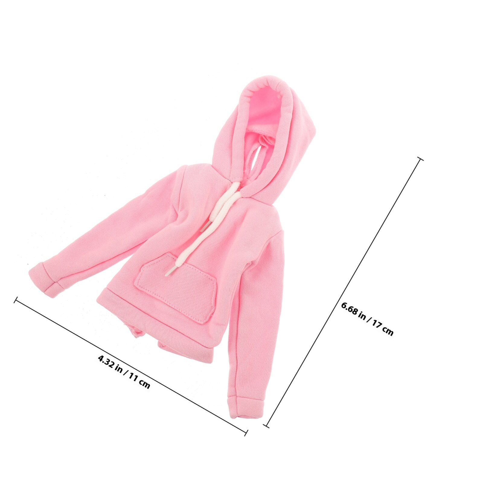 1 Набор Одежды Для Кукол СWEATSHIRT С Шапочкой И Юбкой Размер 17x11cm Для Девочек В Розовом Цвете