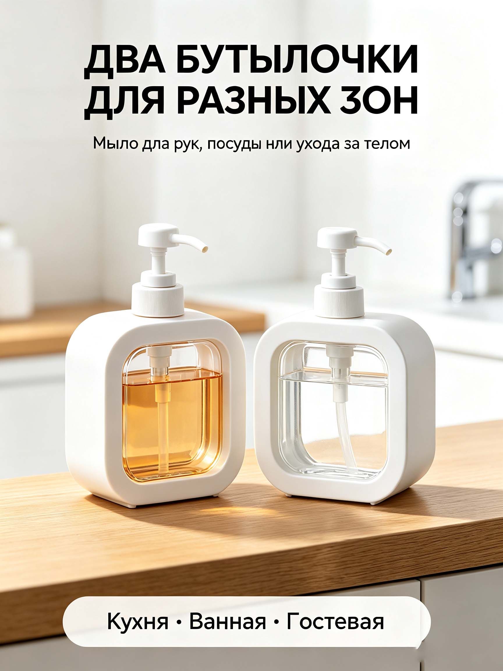 Дозатор для жидкого мыла 300 мл, 1 шт, Дом и сад → Аксессуары для ванной → Диспенсеры и дозаторы
