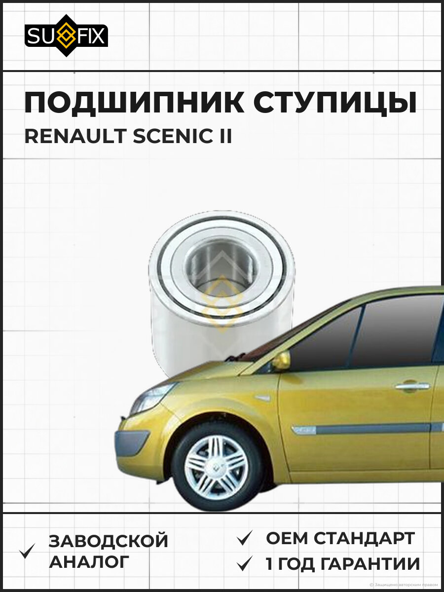 Подшипник ступицы SUFIX SM1033 Рено Сценик II RENAULT SCENIC II