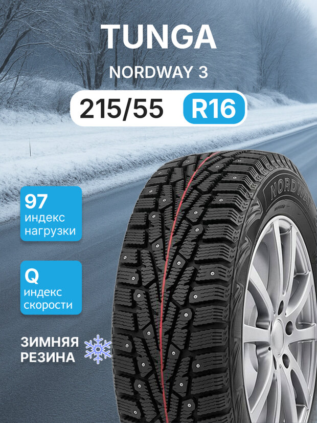 Зимняя шипованная шина TUNGA NORDWAY 3 215/55/16 Q 97