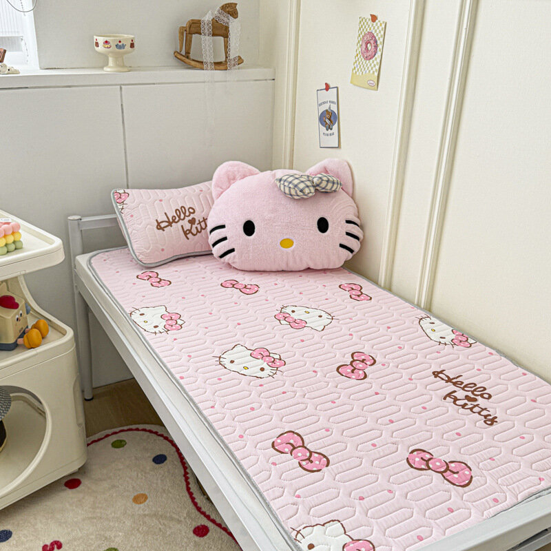 Охлаждающий коврик Sanrio Hello Kitty из ледяного шёлка летний кондиционер детский мягкий матрас 90x200см с 1 наволочкой