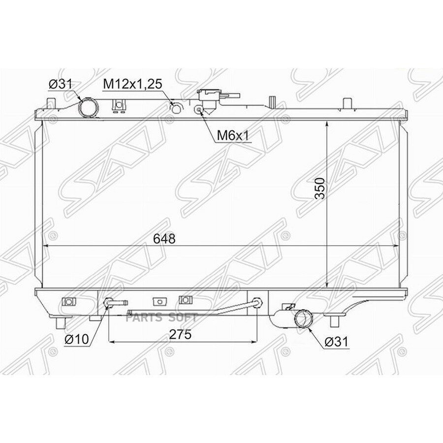 Радиатор MAZDA FAMILIA323ASTINAPROTEGE 89-94 от официального дистрибьютора, SAT, артикул MZ000189