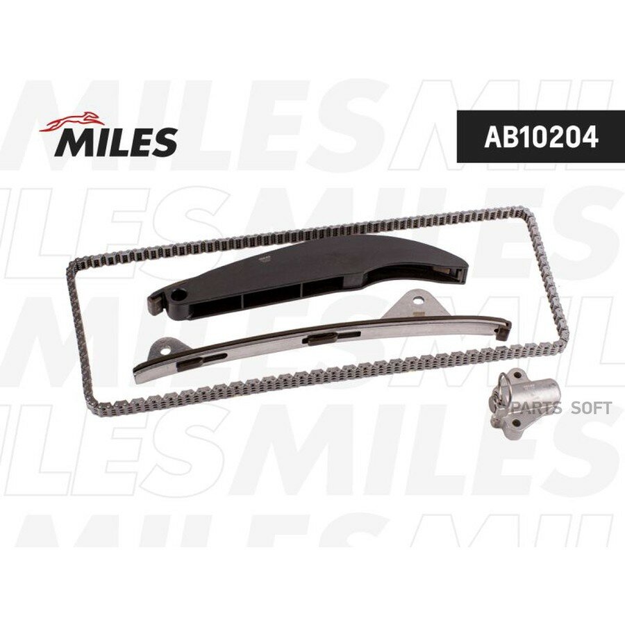 Комплект цепи ГРМ HYUNDAI/KIA I30/I40/SONATA/TUCSON G4NB 2010- без звездочек AB10204 от официального дистрибьютора, MILES, артикул AB10204