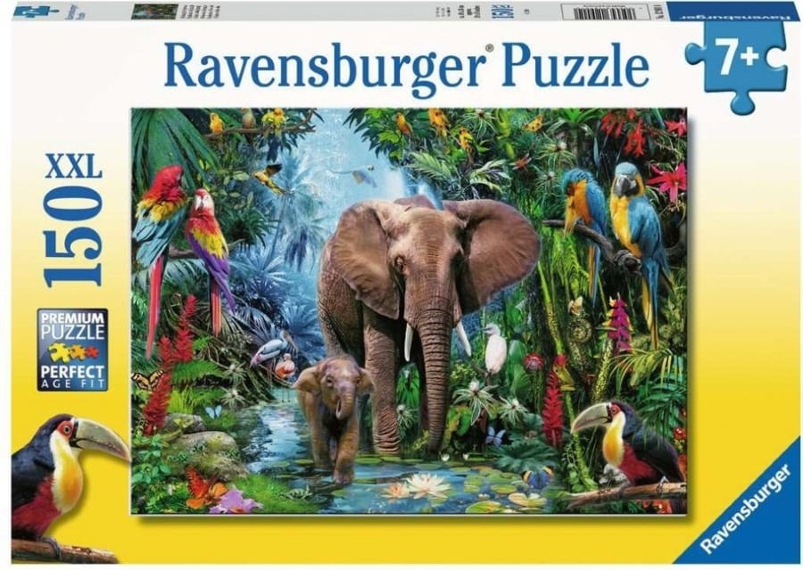 Пазл Ravensburger Слоны в джунглях, XXL, 150 элементов, 49x36 см, разноцветный, для детей от 5 лет