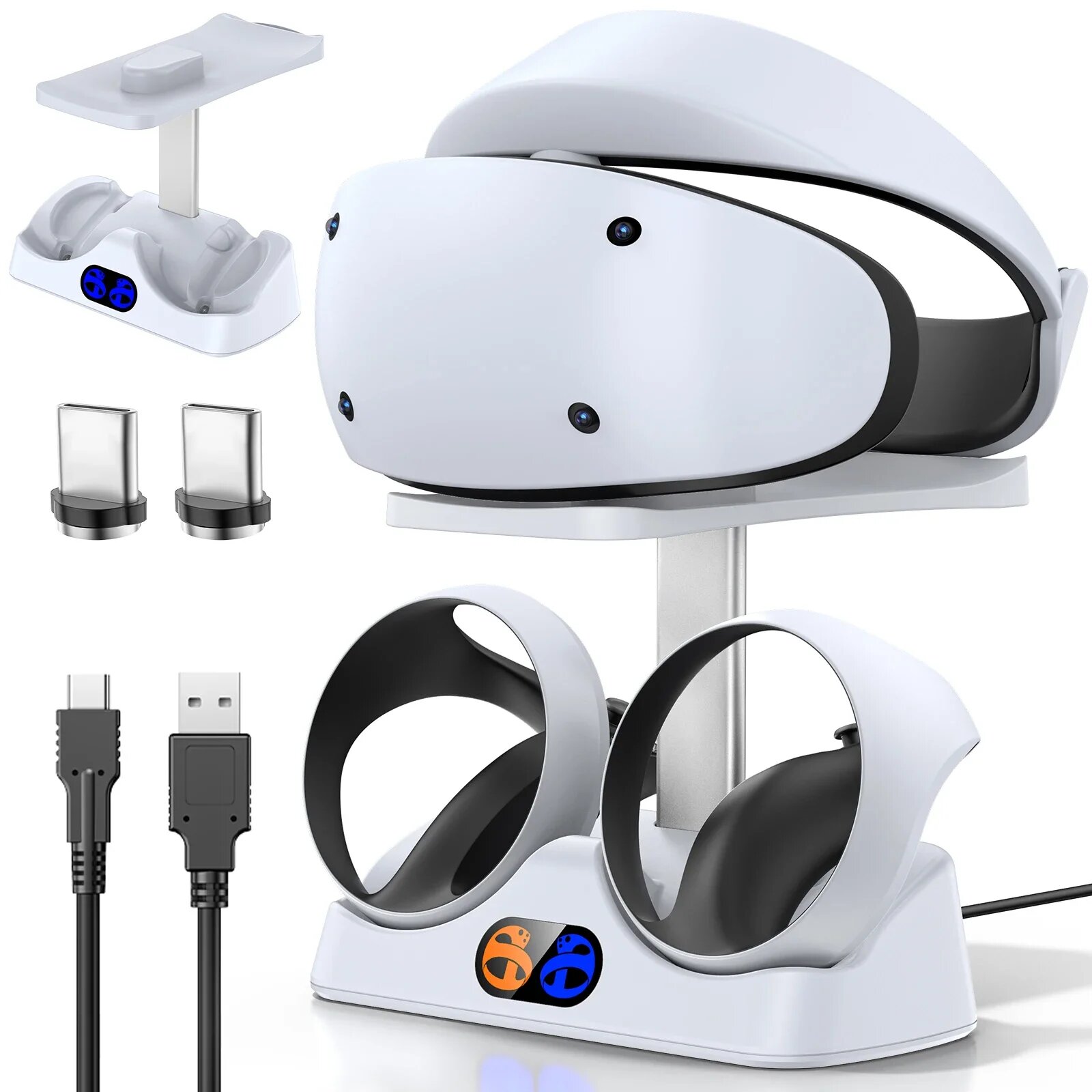 Зарядная док-станция контроллера для зарядной станции PS5 VR2 с держателем для гарнитуры VR Подставка для дисплея Зарядное устройство контрол