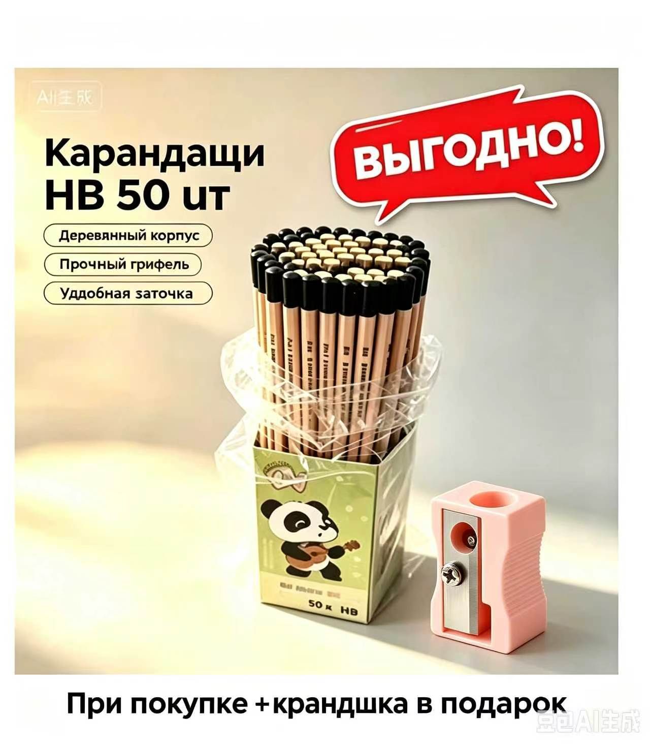 Набор карандашей, вид карандаша: Простой, 50 шт.