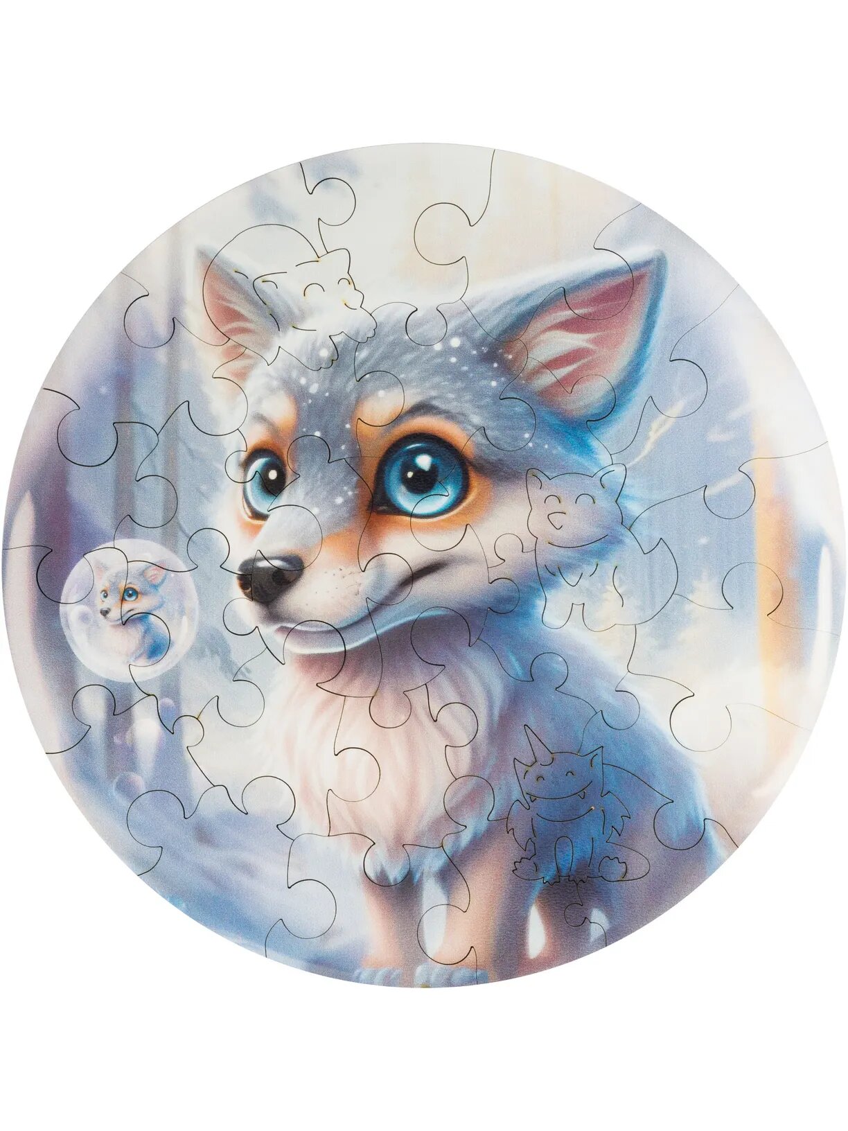 Пазл деревянный UNIDRAGON 8714-16 Bubblezz Волчонок 30д
