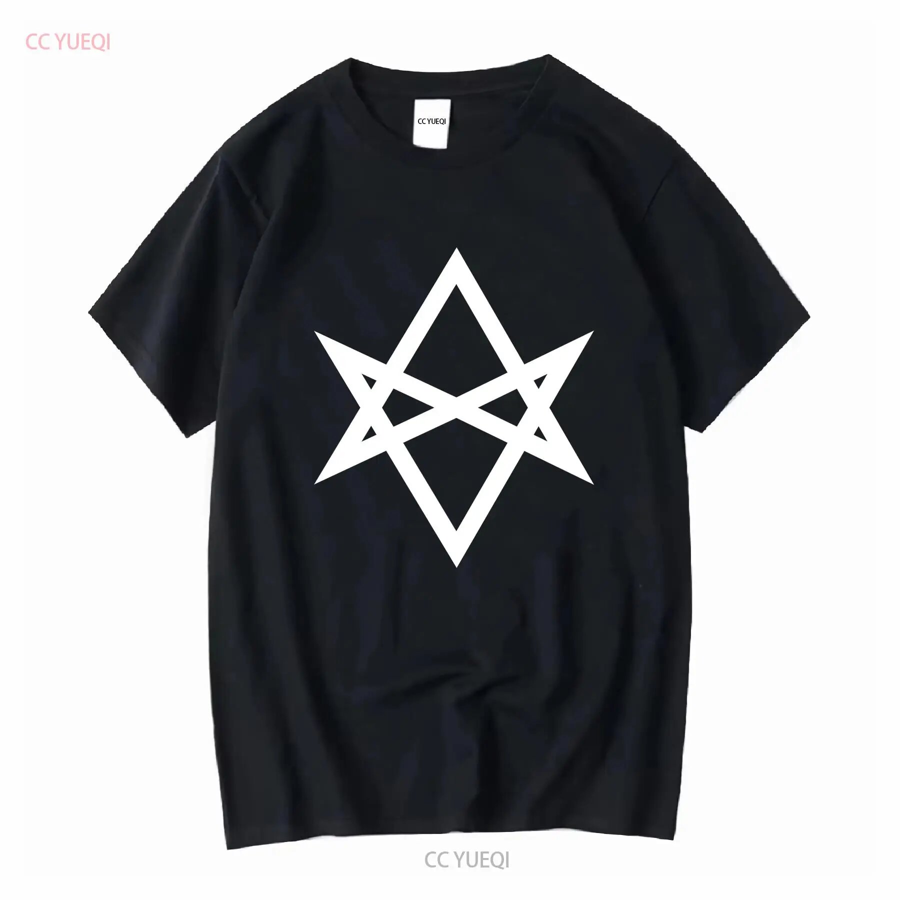 Футболка CC YUEQI Thelema Алестер Кроули оккультный хлопок Черный, 6XL, Black