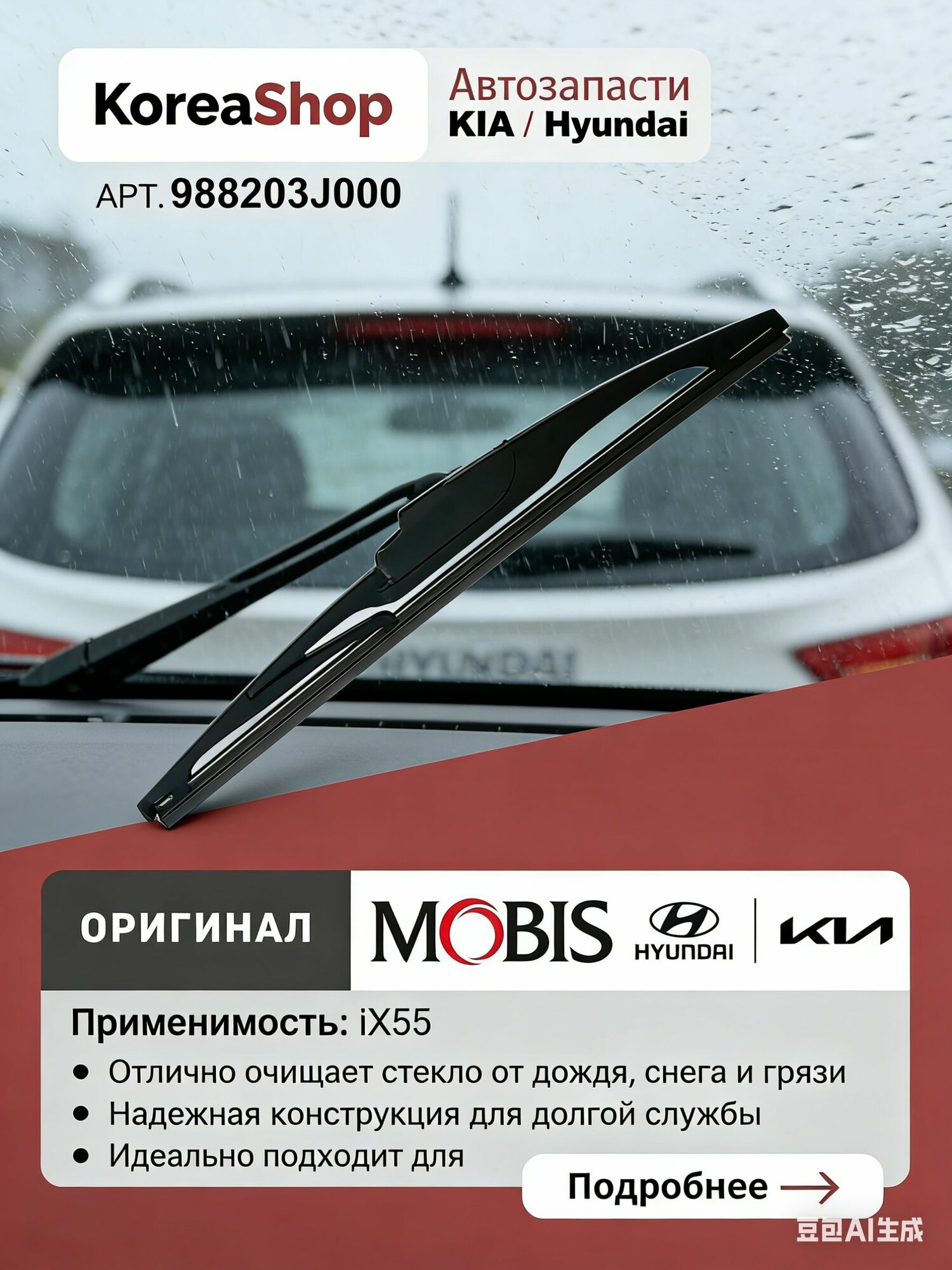 Щетка стеклоочистителя Каркасная, арт. 69747415556, 27.5 см + 27.5 см