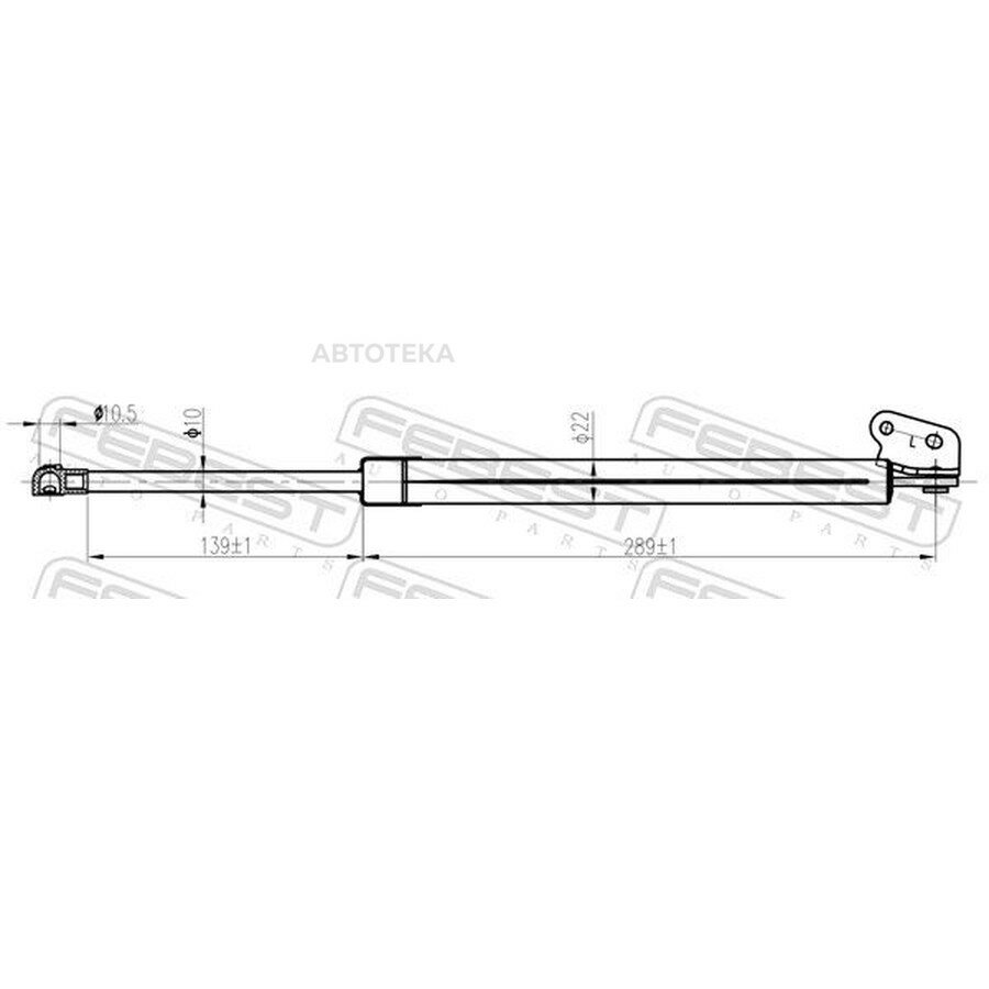 Газовый упор крышки багажника левый (С кронштейном) L447/685N 05117-002LH FEBEST 05117002LH