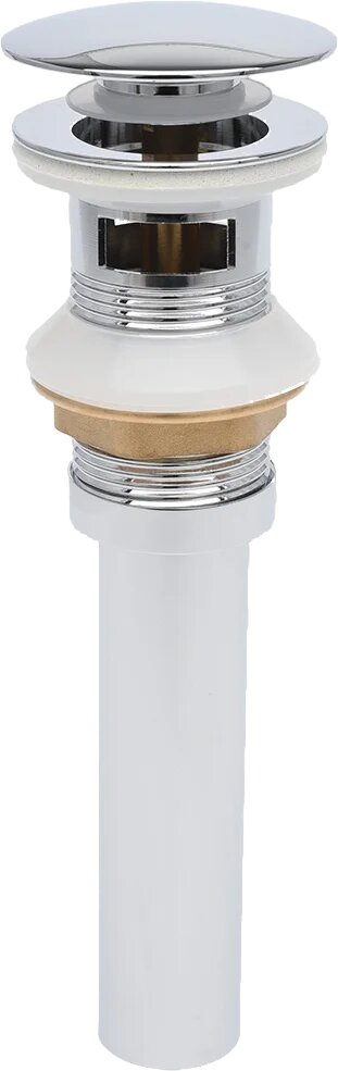 Донный клапан для раковины AQUAme AQM7001-1 с переливом, хром, глянцевый, с системой клик-клак, латунный