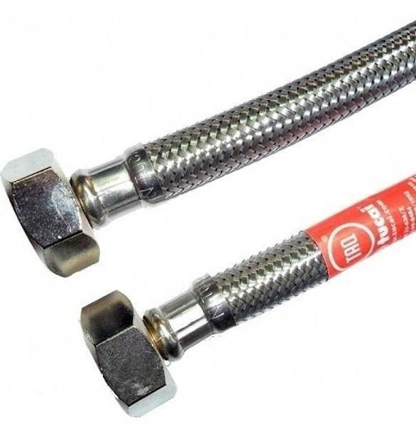 Подводка гибкая Tucai 1/2"-1/2", 20см, в стальной оплетке, внутренняя резьба-внутренняя резьба