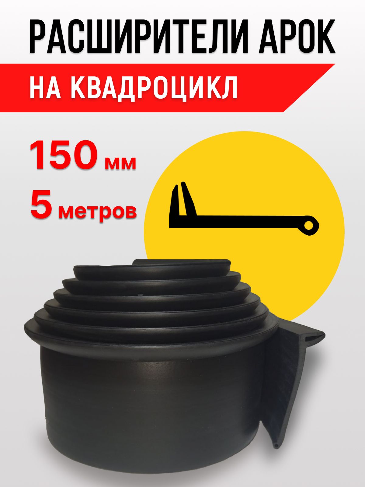 Расширители колесных арок на квадроцикл - 150 мм 5 метров