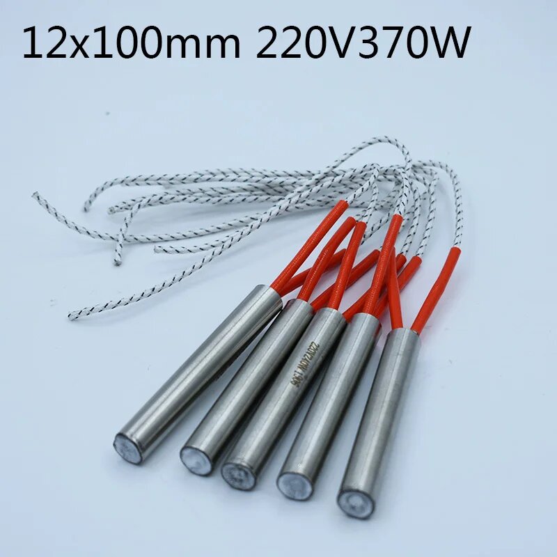 Нагревательный картридж из нержавеющей стали 12x100mm 220V 370W