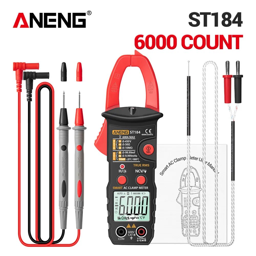 Цифровые клещи ANENG ST184 6000 измерений
