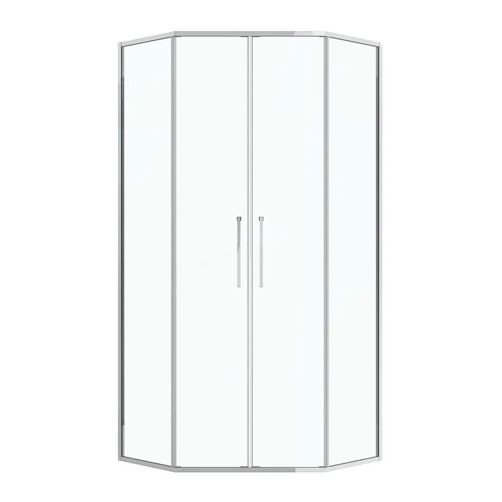 Душевое ограждение Niagara Nova NG-6638-100 (100х100х195) трапеция, хром, двери раздвижные, стекло прозрачное