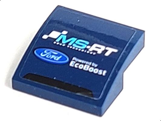 Деталь Lego 15068pb329 Slope, Curved 2 x 2 x 2/3 with 'MS-RT', Ford Logo and 'Powered by EcoBoost' Pattern (Sticker) - Set 75885