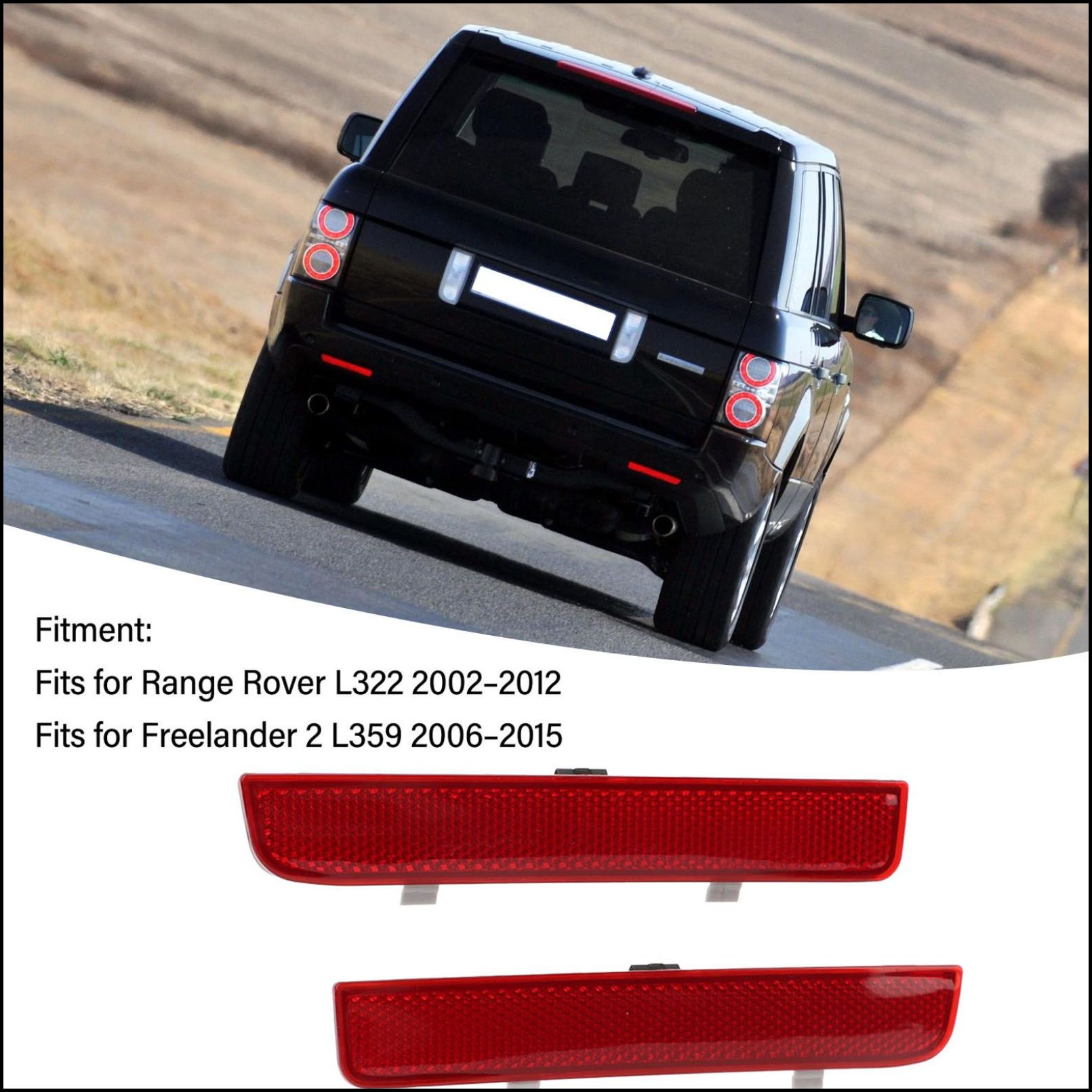 1 Пара отражателей заднего бампера для Range Rover L322 2002-2012, для Freelander 2 L359 2006-2015