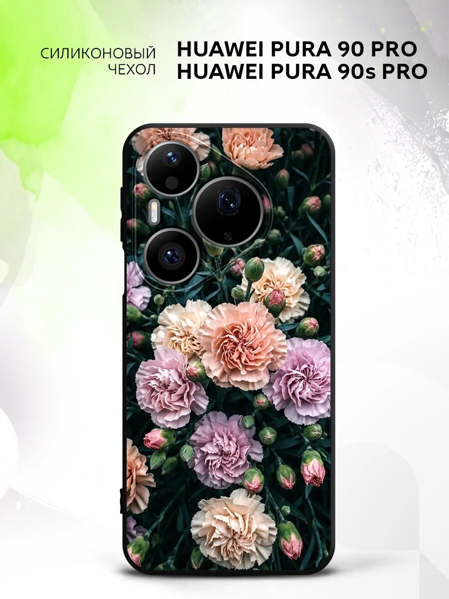 Чехол на Huawei Pura 90 Pro/ 90s Pro, Хуавей Нова 90 Pro/ 90s Pro бампер, противоударный, с картинкой розы
