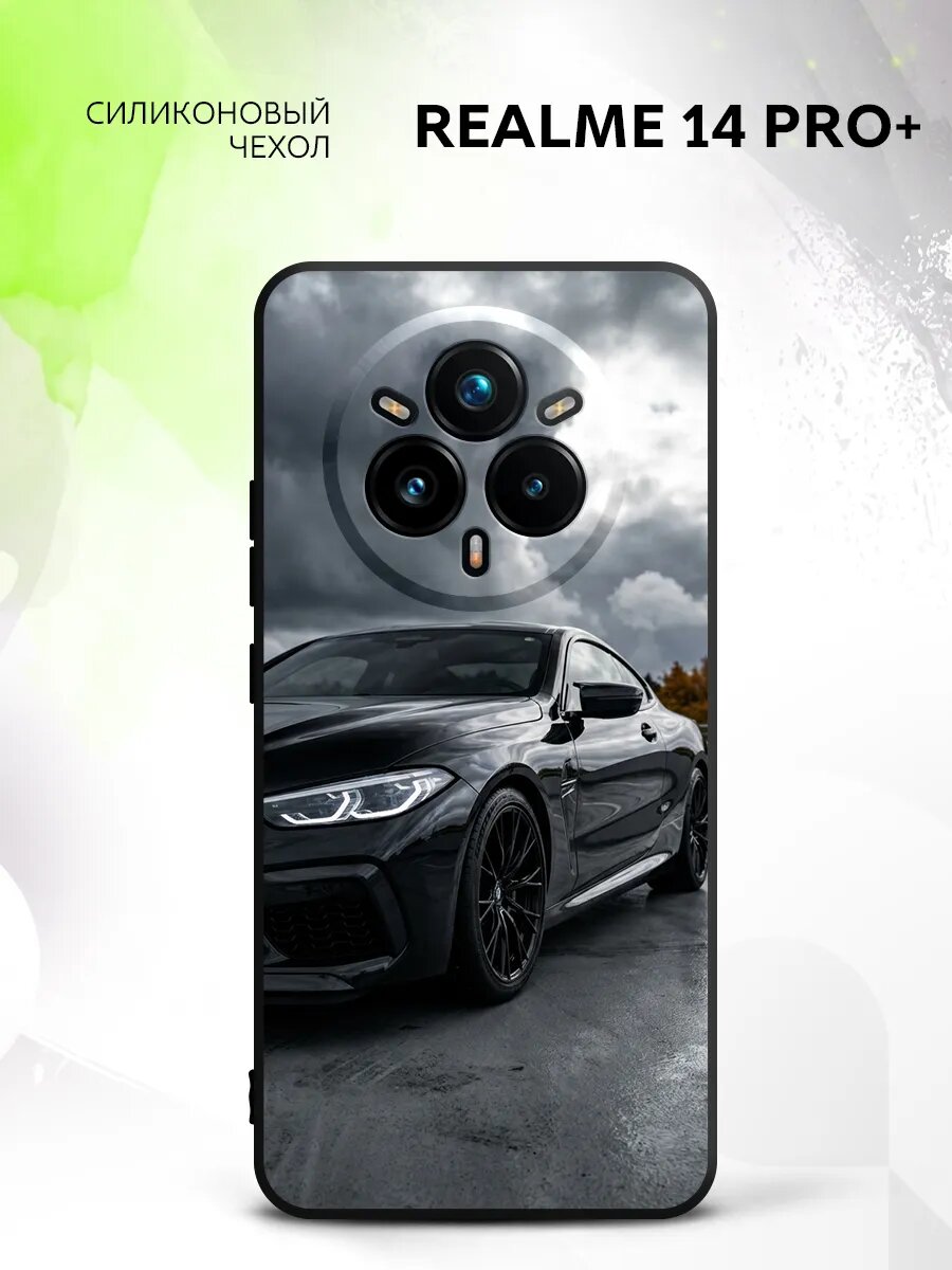 Чехол на Realme 14 Pro+, Реалми 14 Про+ накладка, противоударный, с картинкой бмв авто спорткар